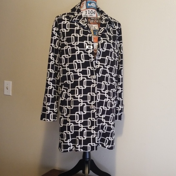 George | Jackets & Coats | George Black And White Links Coat | Poshmark